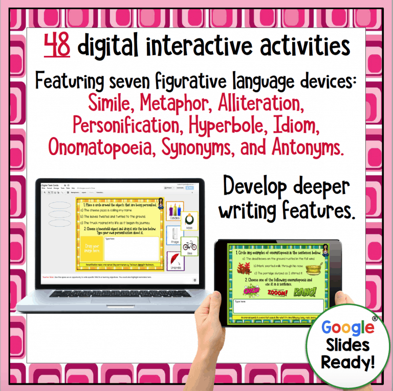Figurative Language Digital Task Cards Paperless Google Drive® Resource ...