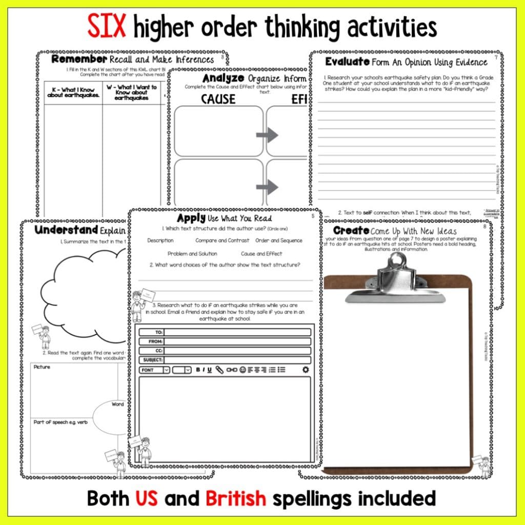 Earthquakes Reading Comprehension Passages and Questions - Top Teaching ...