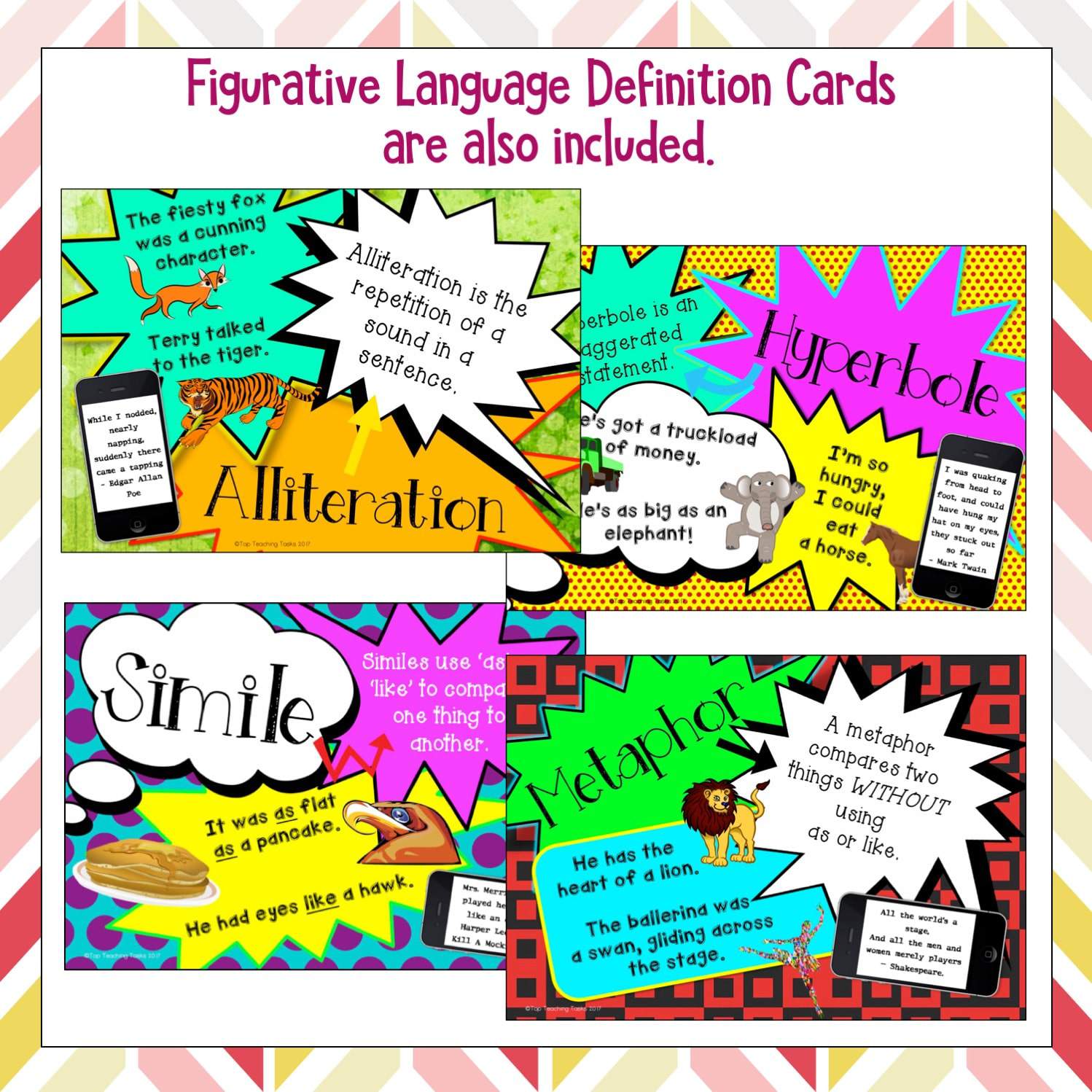 Figurative Language Activities Task Cards COMBO Top Teaching Tasks