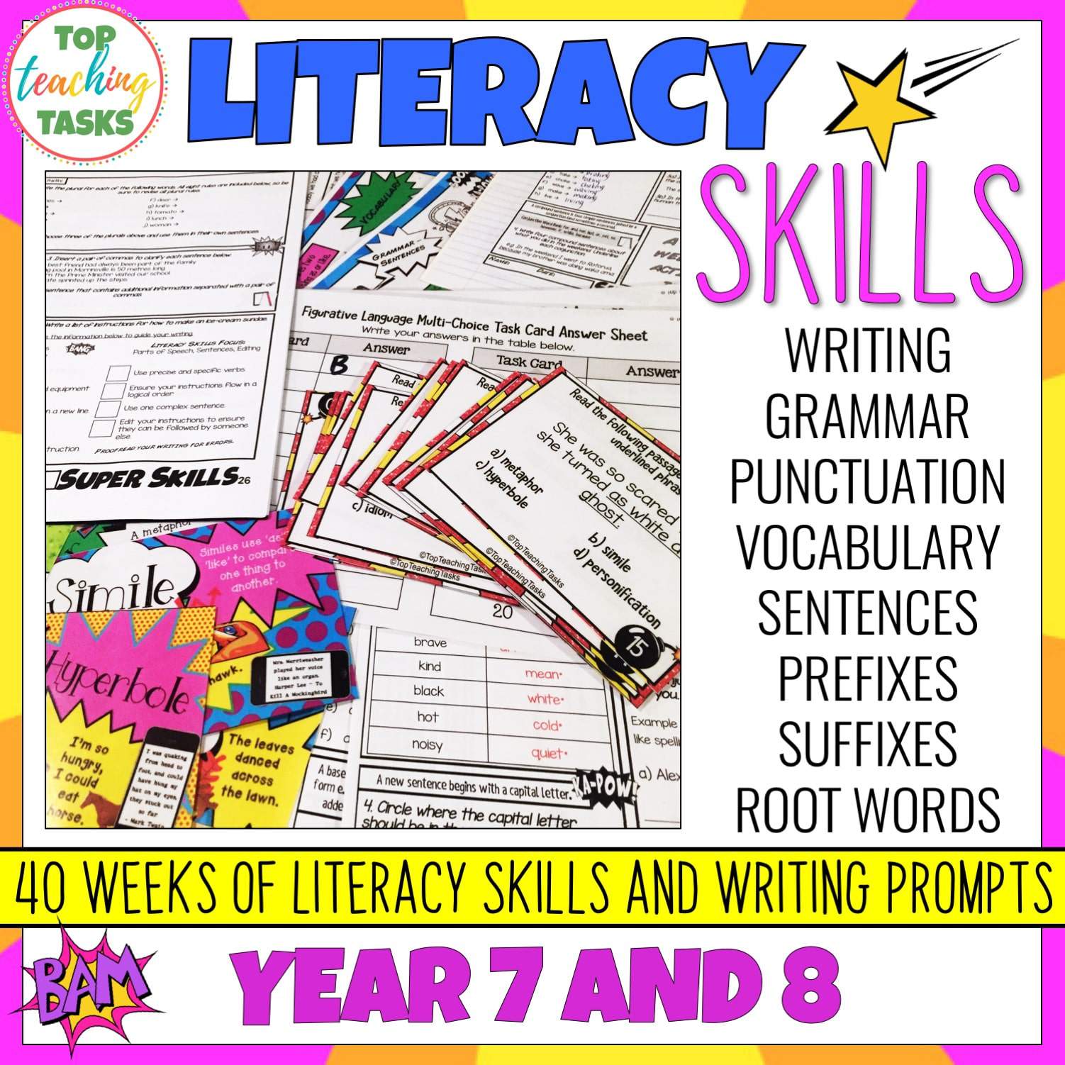 Writing And Literacy Skills BUNDLE Year 3 And 4 Year 5 And 6 Year 7 Writing And Literacy Skills BUNDLE Year 3 And 4 Year 5 And 6 Year 7