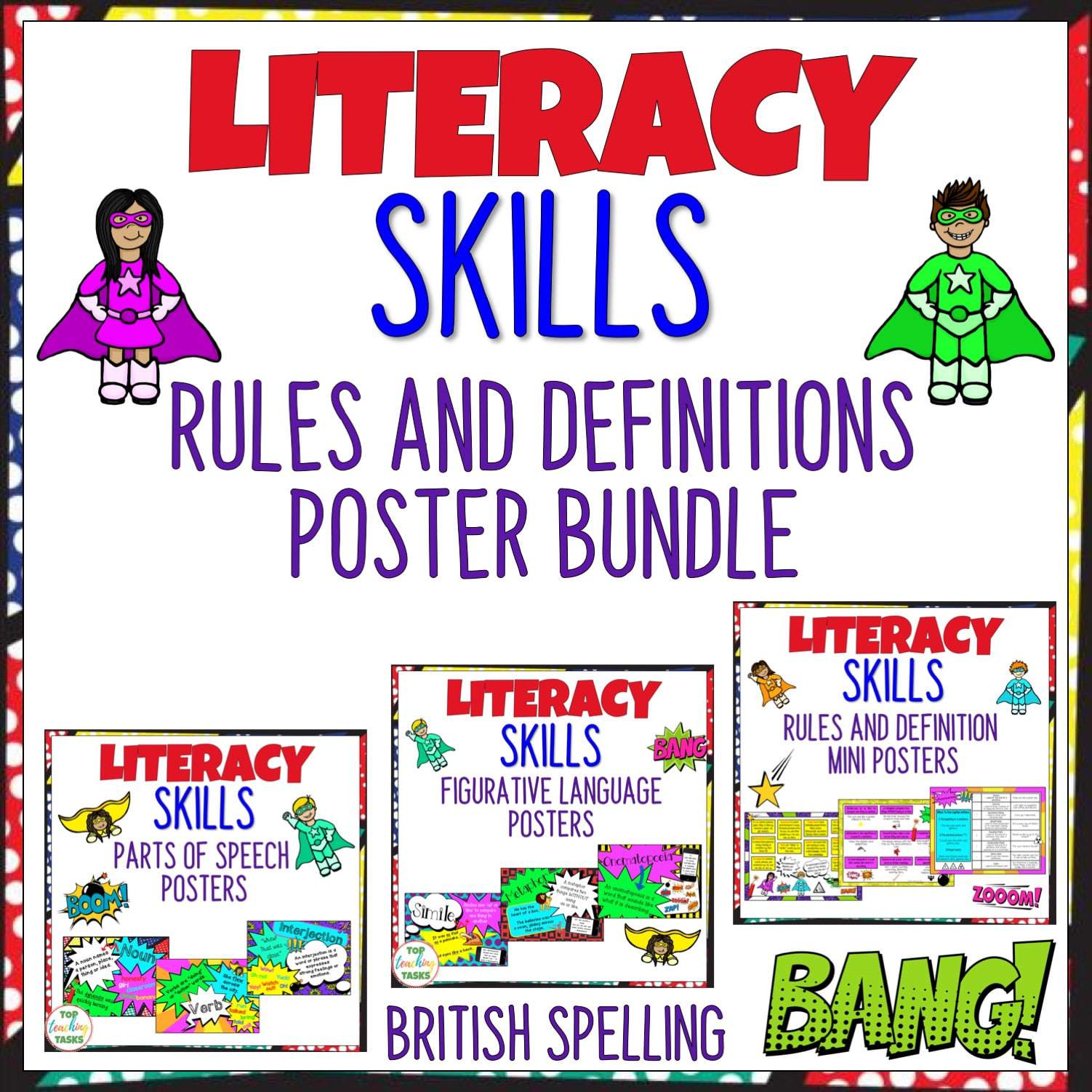 Writing Skills BUNDLE Activities Posters And Task Cards Year 3 And 4 