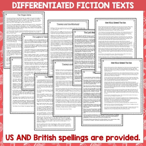 Myths and Legends Traditional Literature Comprehension Passages - Top ...