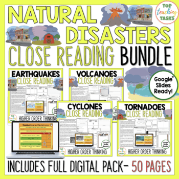 Natural Disasters Reading Comprehension Passages and Questions BUNDLE ...