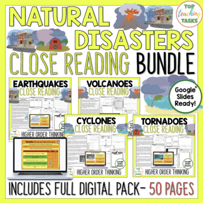 Natural Disasters Reading Comprehension Passages and Questions BUNDLE ...
