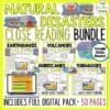 Natural Disasters Reading Comprehension Passages and Questions BUNDLE ...