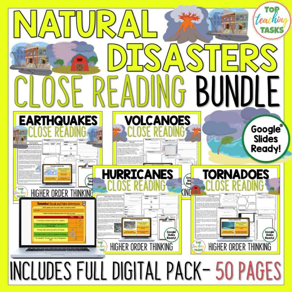 Natural Disasters Reading Comprehension Passages and Questions BUNDLE ...