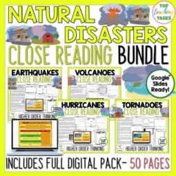 Natural Disasters Reading Comprehension Passages and Questions BUNDLE ...