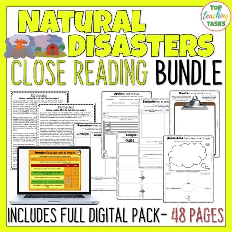 Natural Disasters Reading Comprehension Passages and Questions BUNDLE ...