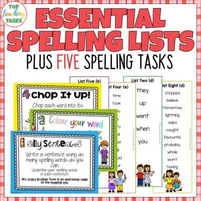 New Zealand Essential Spelling List Revision Cards PLUS Five Activities ...