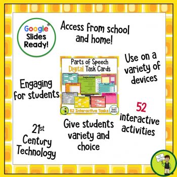 Parts of Speech Digital Task Cards Paperless Google Drive® Resource ...