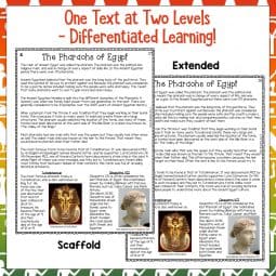 Pharaohs Reading Comprehension Passages and Questions - Top Teaching Tasks