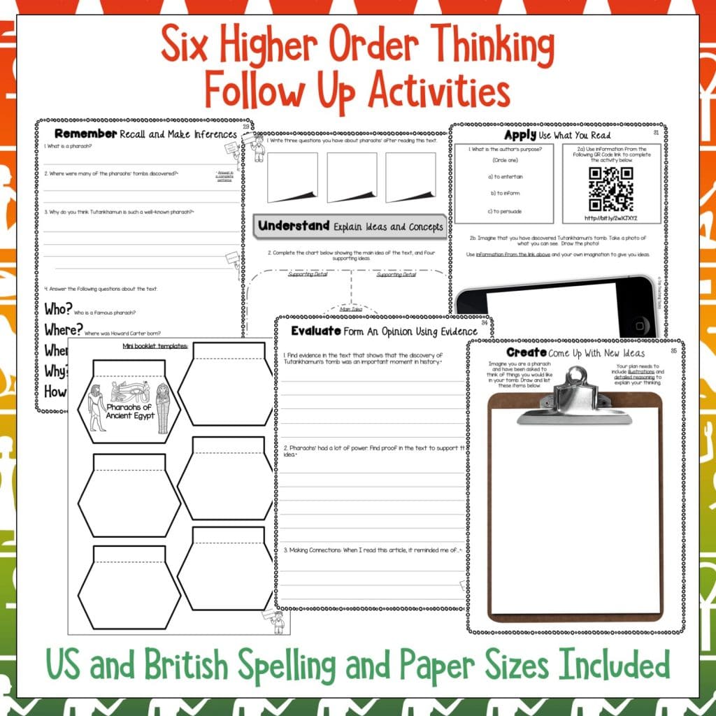 Pharaohs Reading Comprehension Passages and Questions - Top Teaching Tasks