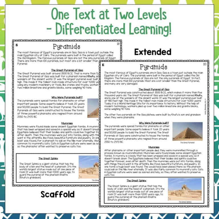 Pyramids Reading Comprehension Passages and Questions - Top Teaching Tasks
