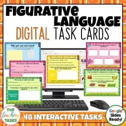 Figurative Language Digital Task Cards Paperless Google Drive® Resource ...
