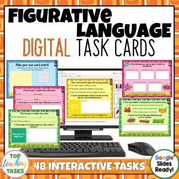 Figurative Language Digital Task Cards Paperless Google Drive® Resource ...