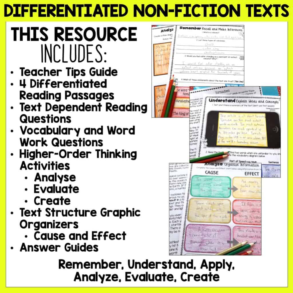Natural Disasters Reading Comprehension Passages and Questions BUNDLE ...