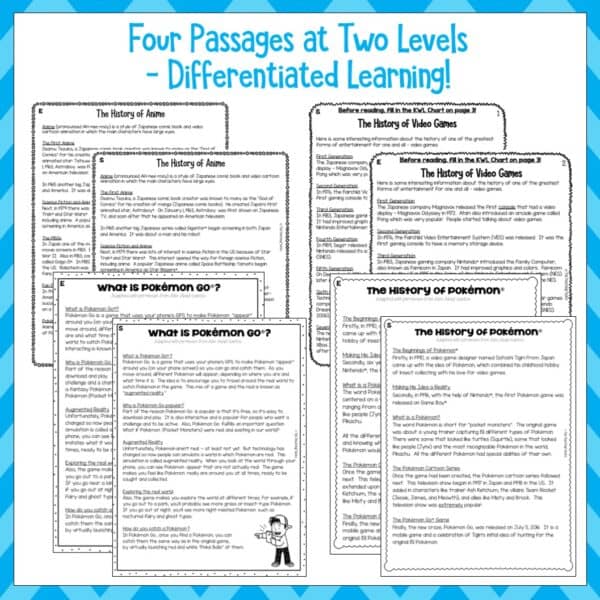 Video Games Reading Comprehension Passages and Questions BUNDLE - Top ...