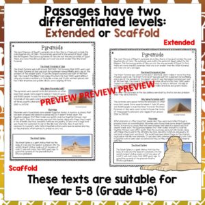 Ancient Egypt Reading Comprehension Passages and Questions BUNDLE - Top ...
