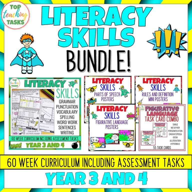Writing Skills BUNDLE Activities, Posters and Task Cards Year 3 and 4 ...