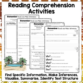 Ancient Egypt Reading Comprehension Passages and Questions BUNDLE - Top ...