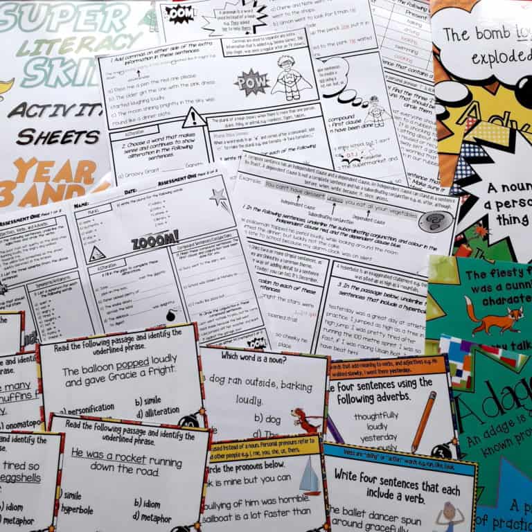 Writing Skills BUNDLE Activities, Posters and Task Cards Year 3 and 4 ...