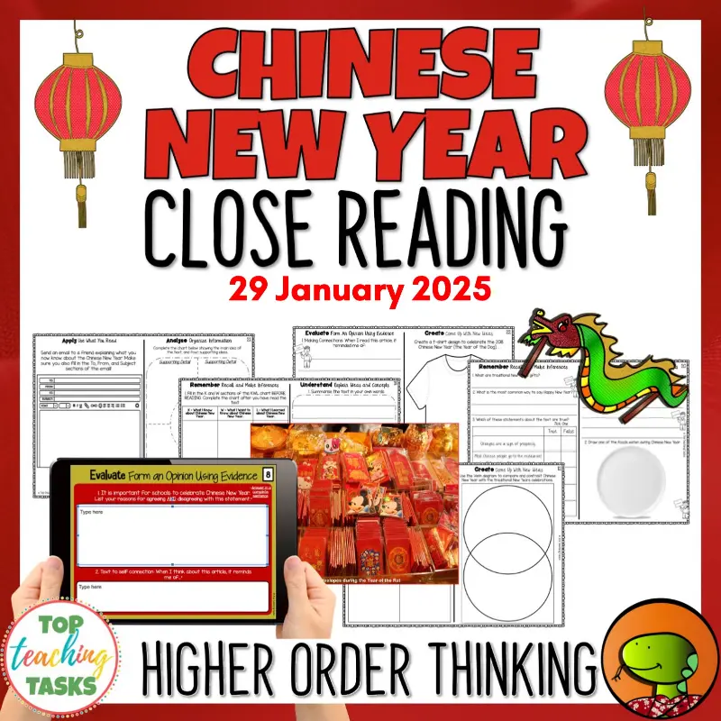 Chinese New Year Reading Comprehension Passages and Questions - Print ...