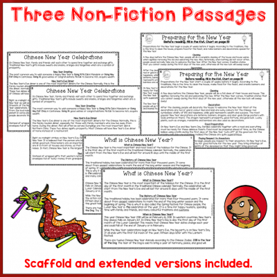 Chinese New Year Reading Comprehension Passages and Questions - Print ...