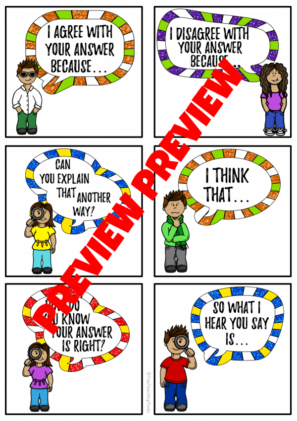 Maths Talk Moves Discussion Cards - Top Teaching Tasks