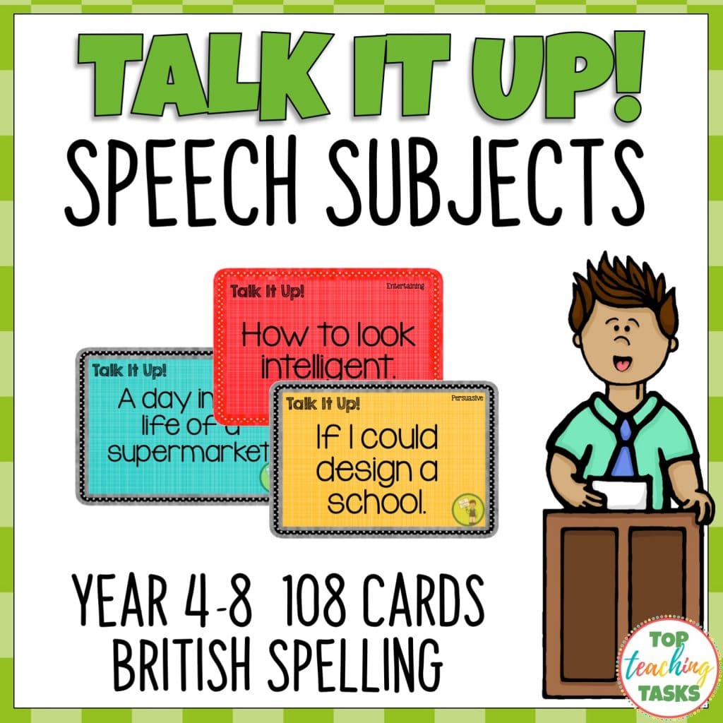 Speech Topic Cards - Impromptu and Prepared - Top Teaching Tasks