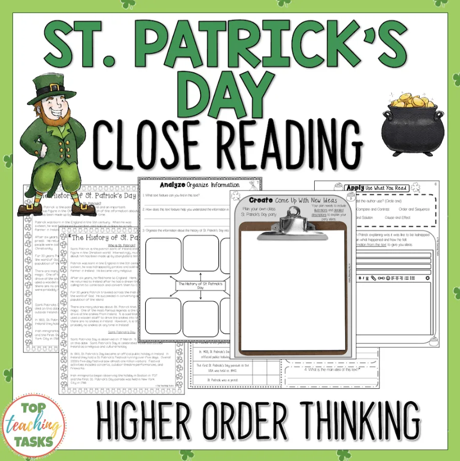 St. Patrick's Day Reading Comprehension Passages and Questions - Top ...