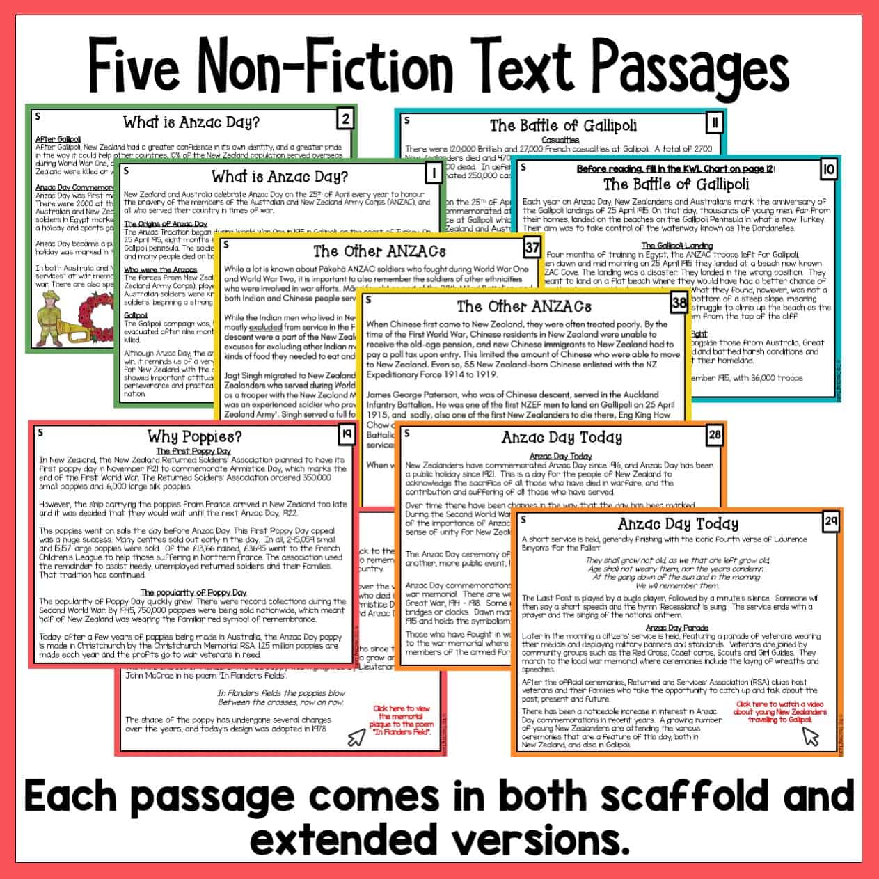 Anzac Day Digital Reading Comprehension Activities - Top Teaching Tasks