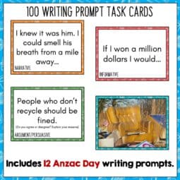 April Writing Prompts Task Cards and Digital Options | Anzac Day - Top ...
