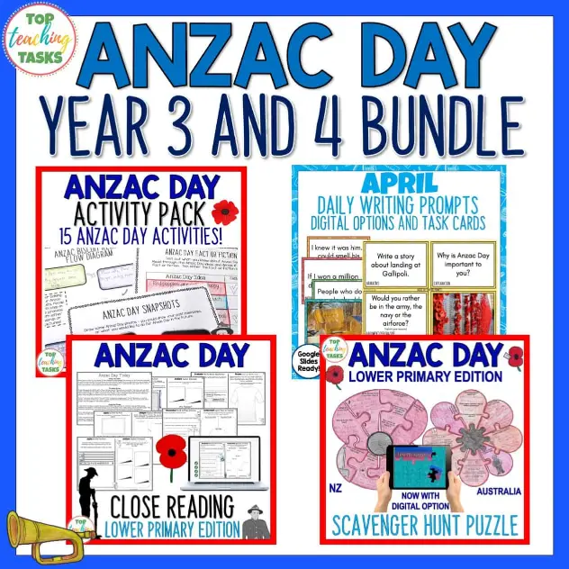 Year 3 and 4 Anzac Activities Bundle - Top Teaching Tasks
