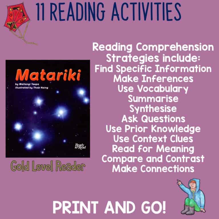 Matariki Gold Level Ready to Read | Reading Comprehension Activities ...