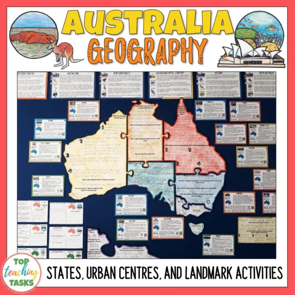 Australian Geography and Landmarks Unit - Top Teaching Tasks