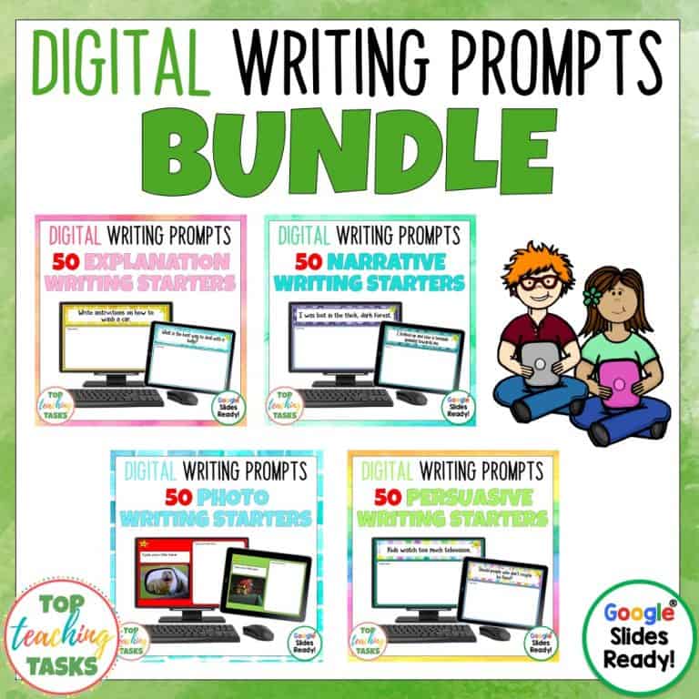 Digital Writing Prompts Bundle for Google Drive® - Top Teaching Tasks