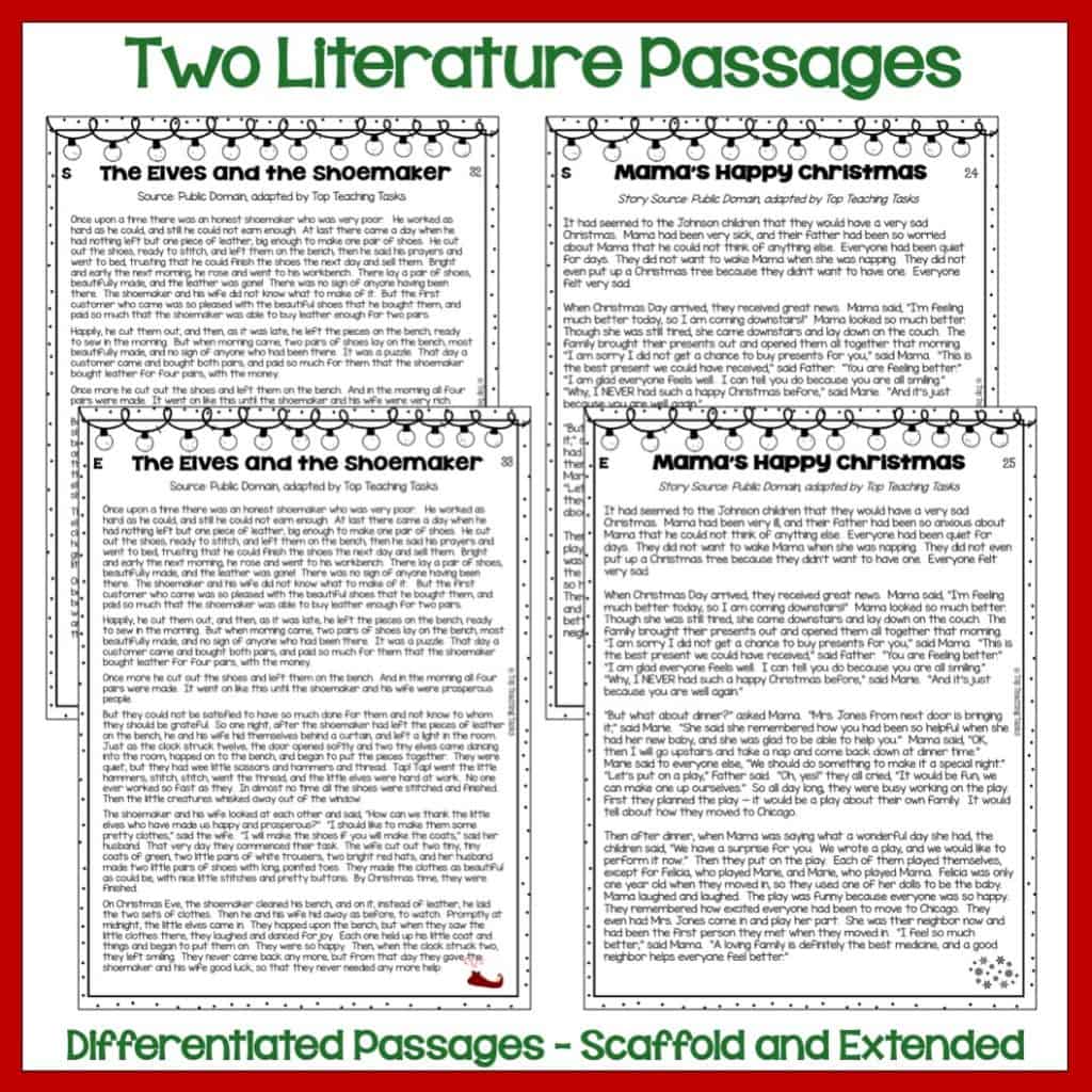 Christmas Reading Comprehension Bundle - Passages and Creative ...