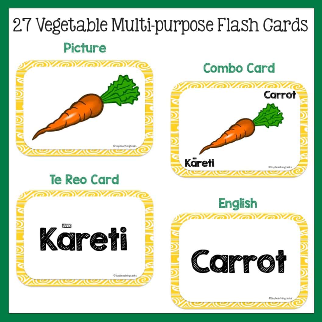 Te Reo Fruit and Vegetables Flash Cards and Activities | Maori Language ...