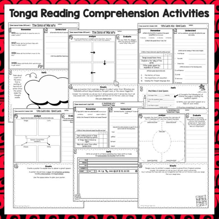 Tonga Reading Comprehension Activities | Pacific Islands - Top Teaching ...