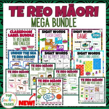 Te Reo Maori BUNDLE Sight Words, Flash Cards, Displays | Maori Language ...