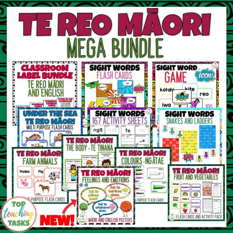 Te Reo Sight Word Flash Cards | Maori Language Week - Top Teaching Tasks