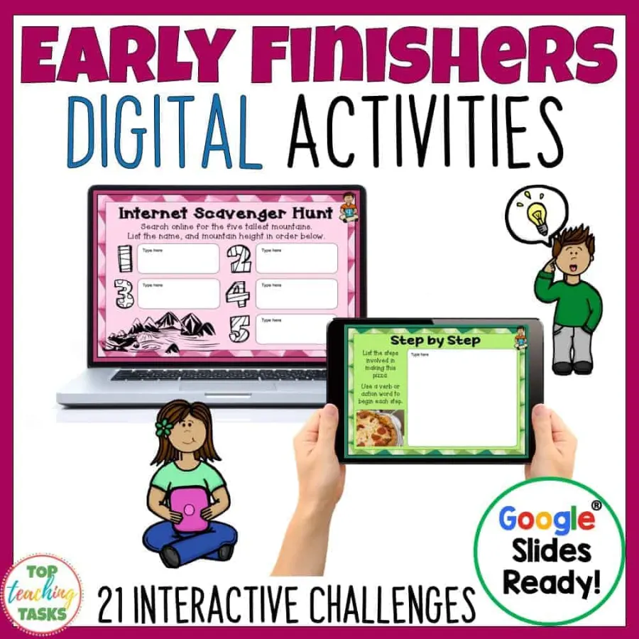 Early Finishers Digital Task Cards - Top Teaching Tasks