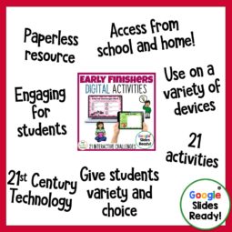 Early Finishers Digital Task Cards Paperless Google Drive® Resource ...