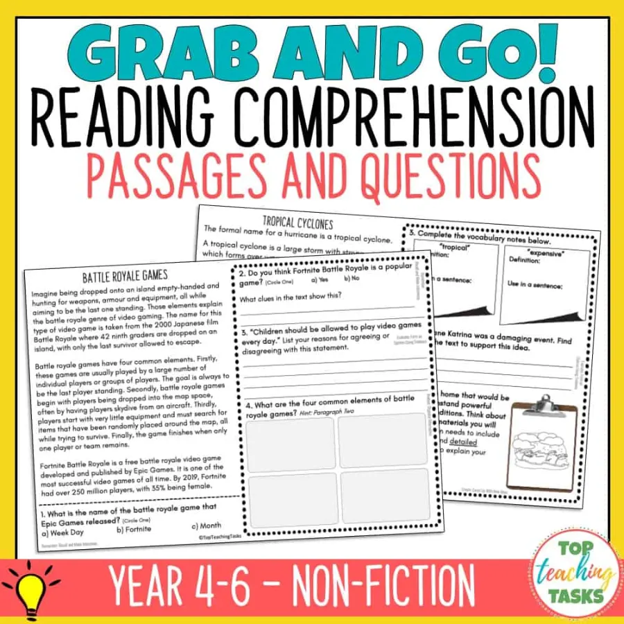 Non-Fiction Reading Comprehension Passages and Questions | Year 4, 5 ...