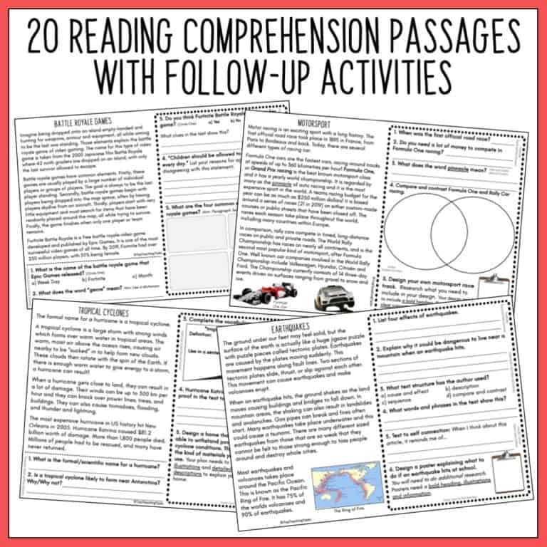 Non-Fiction Reading Comprehension Passages and Questions | Year 4, 5 ...