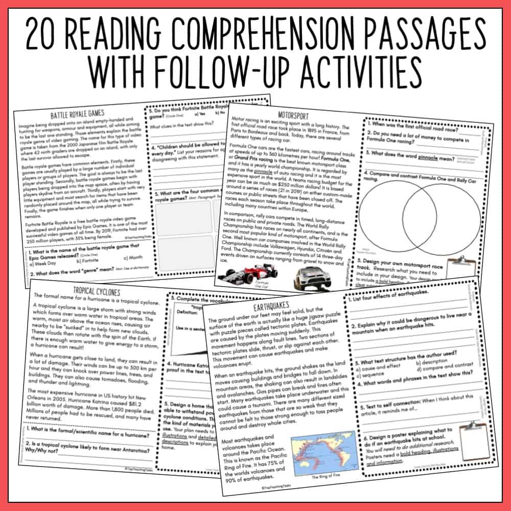 Non-Fiction Reading Comprehension Passages and Questions | Year 4, 5 ...