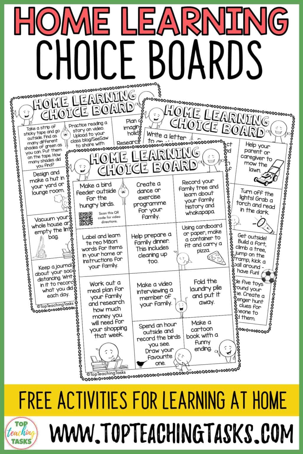 Home Learning Choice Boards - Top Teaching Tasks