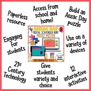 Anzac Day Scavenger Hunt Reading Puzzle - Top Teaching Tasks