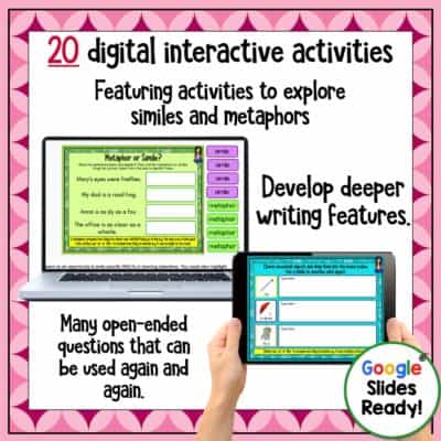 Similes and Metaphors Figurative Language Digital Task Cards - Top ...