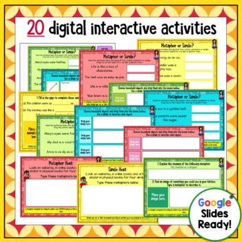 Similes and Metaphors Figurative Language Digital Task Cards - Top ...